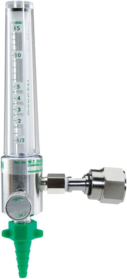 Amazon.com: Oxygen Flowmeter Side Port 0-15 LPM with DISS Nut & Nipple ...