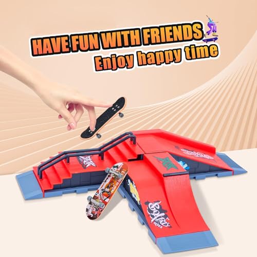 zalati Finger Skateboard Ramp Set Mini Fingerboard Kit with Tools for ...
