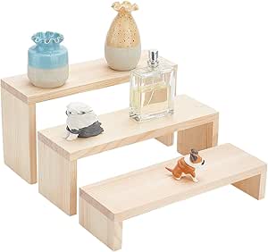 Amazon.com: AHANDMAKER Tiered Countertop 3 Tier Wooden Retail Display ...