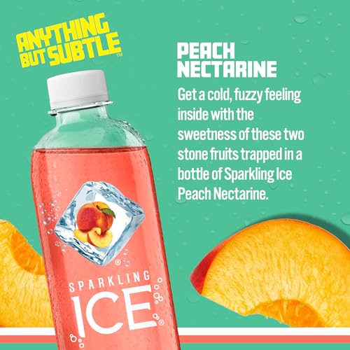 Snapklik.com : Sparkling Ice, Peach Nectarine Sparkling Water, Zero Sugar Flavored Water