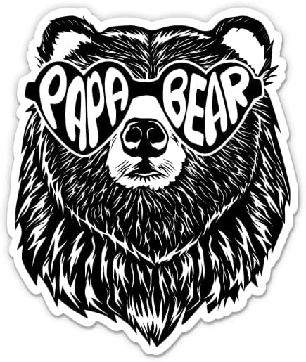 Amazon.com - Papa Bear Stickers - 2 Pack - Waterproof Vinyl for Car ...