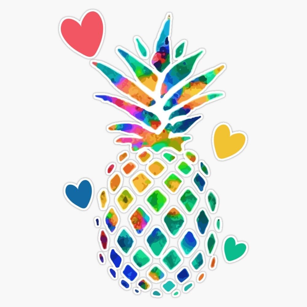 Amazon.com - Rainbow Pineapple Bumper Sticker Vinyl Decal 5"