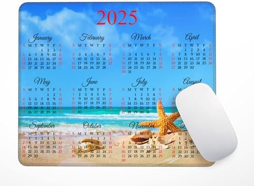 Amazon.com: 2025 Calendar Computer Mouse Pad with Stitched Edge Non ...