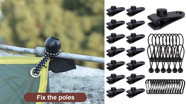 Watch 45 Pcs Tarp Clips Heavy Duty Lock Grip Clips and Cords on Amazon Live