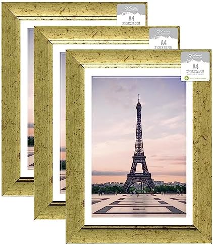 A4 Gold Certificate Frame - Picture Frame in Size 29.7cm x 21cm A4 Gold ...