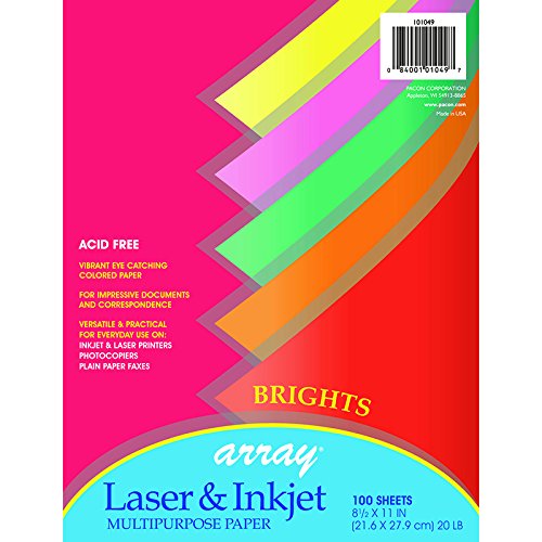 Amazon.com : Pacon 101049 8-1/2" X 11" Brights Bond Paper Assorted ...
