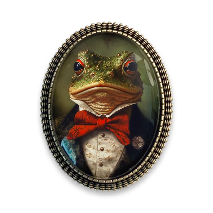 Amazon.com: Gentleman Frog Brooch, Frog Pin, Victorian Inspired Frog ...