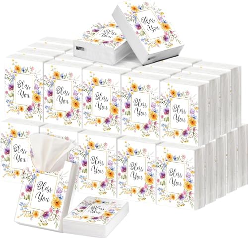 Amazon.com: Outus 50 Pack Bless You Pocket Tissues Travel Size, 3 Ply ...