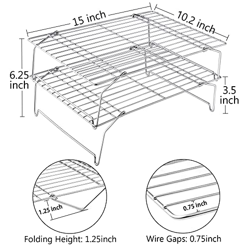 Buy TeamFar Cooling Rack, 15”x10” Stainless Steel Wire Baking Rack for ...