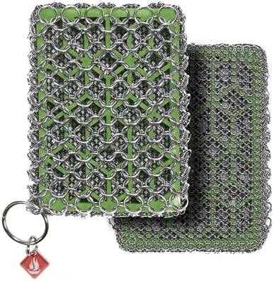 Amazon.com: Knapp Made Combo Chainmail Cast Iron Scrubber with Silicone ...