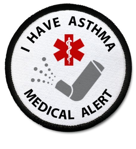 Amazon.com: Creative Clam I Have Asthma Black Rim Medical Alert Symbol ...