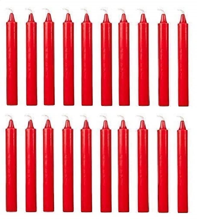 Kigs Enterprise Pack of 20 Pcs 5 Inch 14 mm Premium Red Taper Candles ...