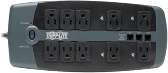 Amazon.com: Tripp Lite TLP1008TEL 10-Outlet Surge Protector with ...