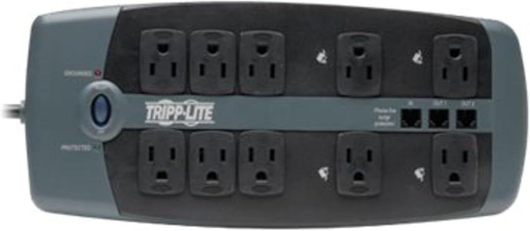 Amazon.com: Tripp Lite TLP1008TEL 10-Outlet Surge Protector with ...