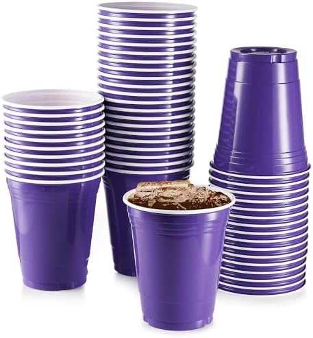 Amazon.com: StarMar Purple Plastic Cups, [50 Pack] 16 Oz Party Cup ...