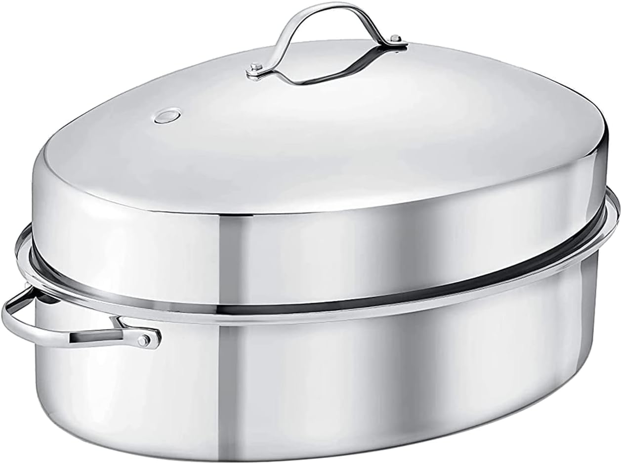 Amazon.com: Stainless Steel Oval Roasting Pan - Elliptical Fish Steamer ...