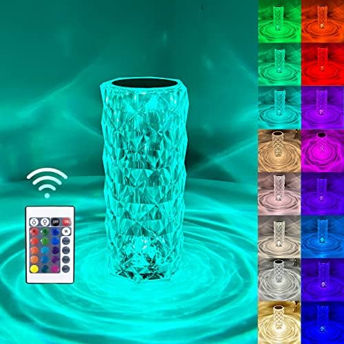 16 Color Changing Crystal Diamond Table Lamp Led Touch Night Light ...