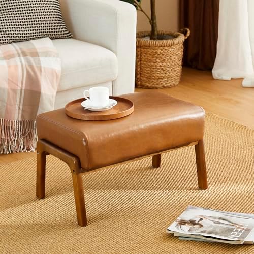 Amazon.com: Ultimate Premium Products Walnut Ottoman Stool for Living ...