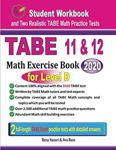 TABE 11 & 12 Math Exercise Book for Level D: Student Workbook and Two ...