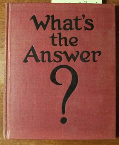 What's the Answer" Question Book by Authorities & Celebrities: Bassett ...