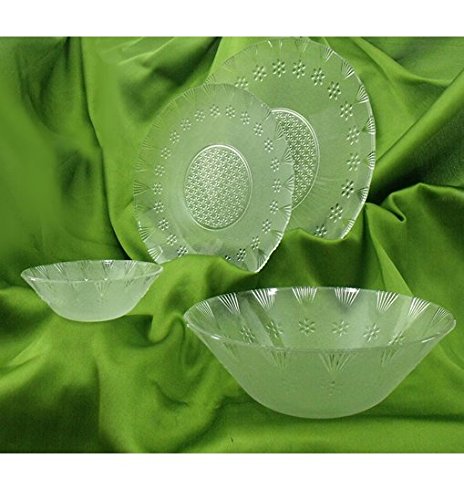 Yera Glassware D-Light Glass Dinner Set, 28 Pieces : Amazon.in: Home ...