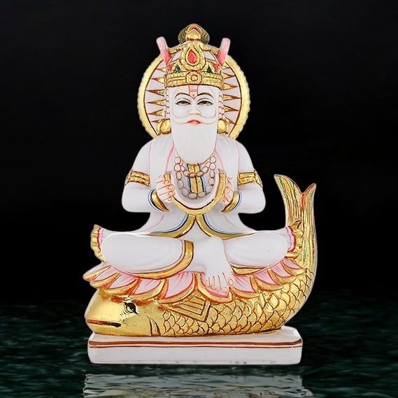 Buy VAMIKA HANDICRAFTS Jhulelal Murti in Marble Dust | Khwaja Peer ...