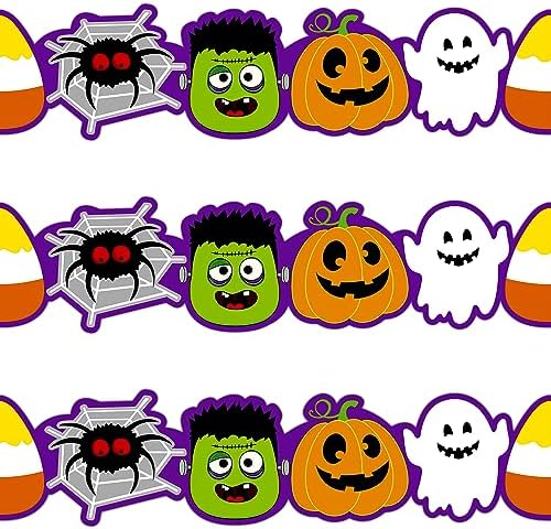Amazon.com: Halloween Pumpkin Spider Ghost Bulletin Board Border Trim ...