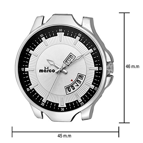 MARCO White Dial Brown Strap Men's Day N Date Watch : Amazon.in: Fashion