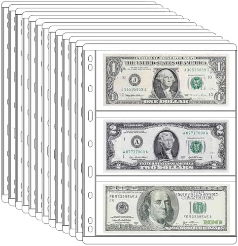 Amazon.com : 20 Sheets Currency Sleeves Paper Money Collection Supplies ...