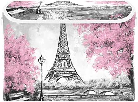Amazon.com: Kigai Storage Basket Pink Paris Tower Storage Boxes with ...