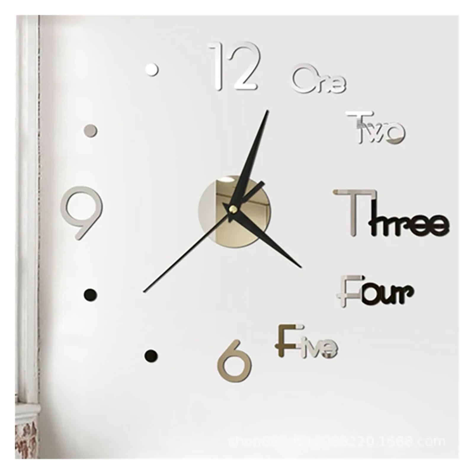 Miniature Clock Stick On Metal Sticker/3D DIY Clock Wall Clocks For