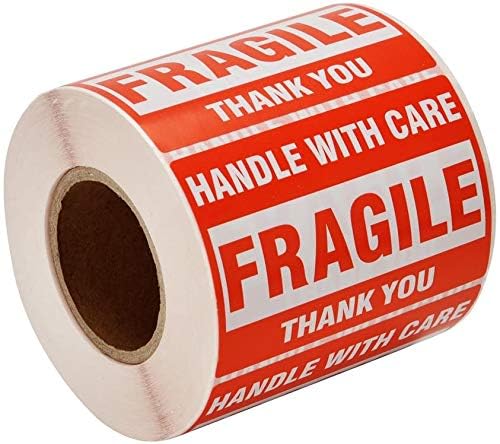 BAR-CODING TECH®, Fragile Stickers - 3"x 2" Strong Adhesive Red Fragile ...