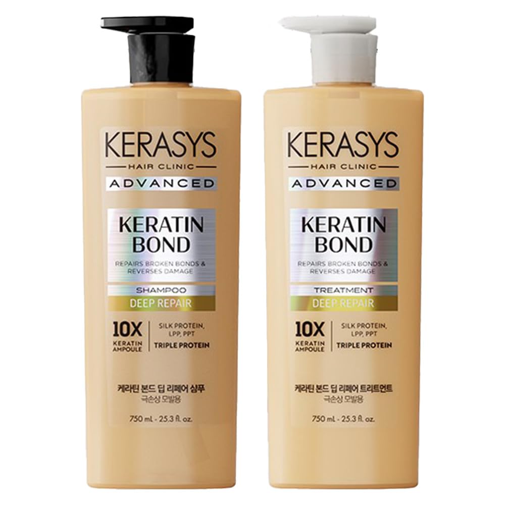 Amazon.com : Kerasys Advanced Keratin Bond Shampoo and Treatment Set 20 ...