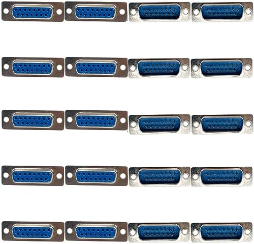 Amazon.com: uxcell DB15 15-Pin 3-Row Male to Female Connector VGA Cable ...