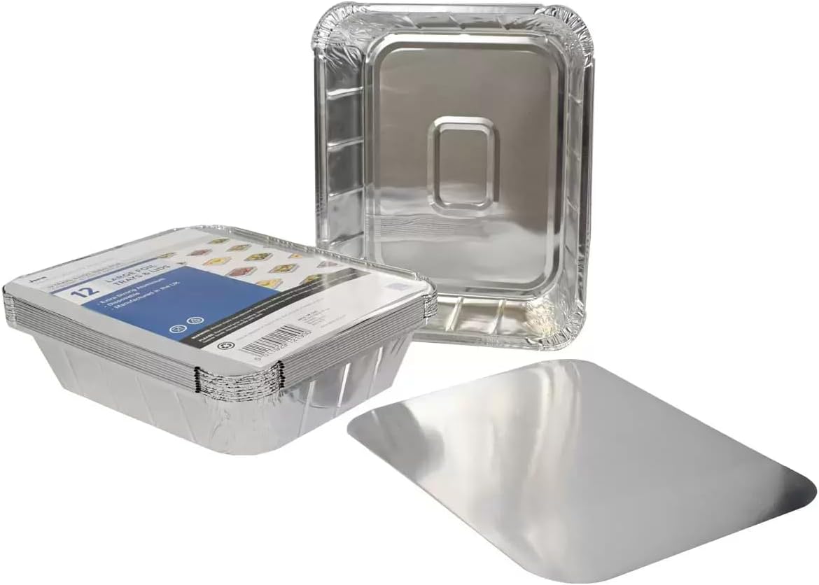 Amazon.com: 12 Large Foil Trays & Lids by Jena : Home & Kitchen