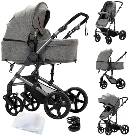 Amazon.com : 2 in 1 Baby Stroller with Bassinet Reversible Portable ...