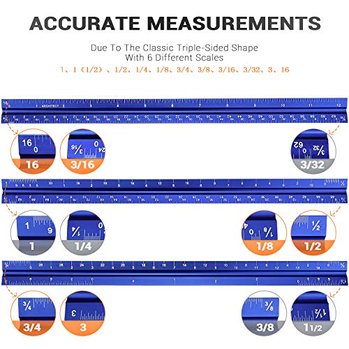 Snapklik.com : 12 Architectural Scale Ruler Aluminum Architect Scale ...