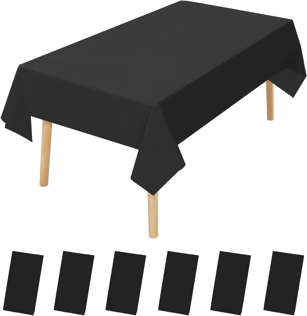 Amazon.com: Juvale 3 Pack Black Plastic Tablecloth for Rectangle Tables ...