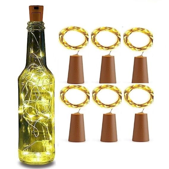 Buy EKOKI 20 LED Battery Powered Wine Bottle Cork Lights Flexible ...