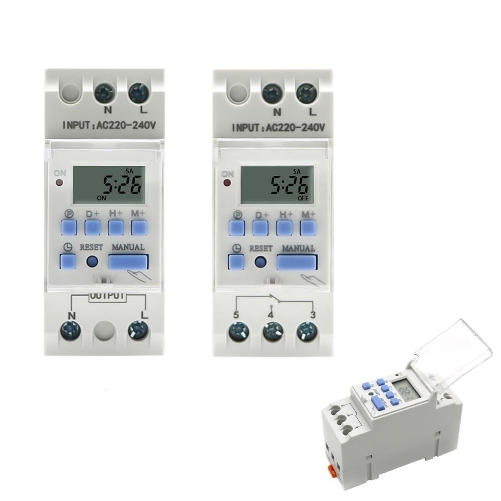Snapklik.com : NQODRNDQ THC15A Type Din Rail 2 Wire Weekly 7 Days Programmable Digital TIME ...