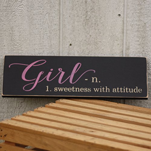 Amazon.com: Girl Definition Modern Primitive Country Style Wood Sign ...