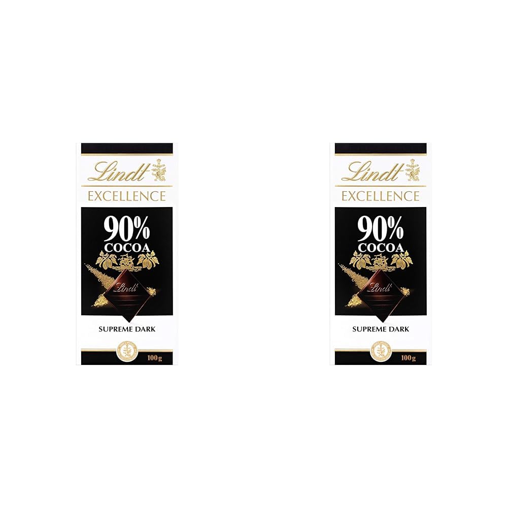 Lindt EXCELLENCE Dark 90 Percentage Cocoa dark chocolate bar, 100 g ...