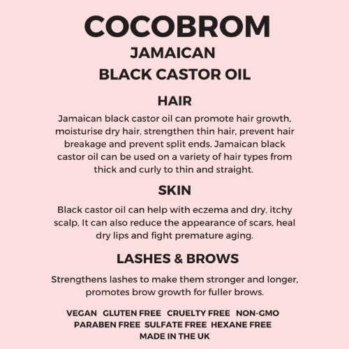 COCOBROM Premium Jamaican Black Castor Oil for Hair-Skin-Lashes-Brows ...