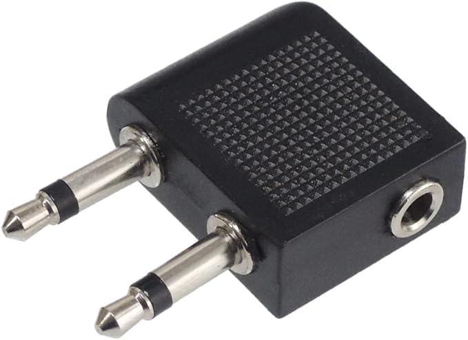 Amazon | KAUMO 飛行機イヤホンジャック変換アダプタ 3.5mm デュアルジャック変換 ステレオミニ変換 機内イヤホンプラグ変換 ...