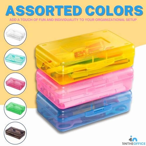 Snapklik.com : 1InTheOffice Pencil Box, Large Capacity Plastic Pencil ...