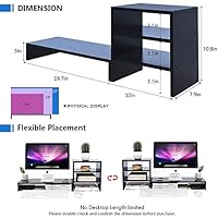 Ganga Computer Monitor Stand Riser with Storage Organizer Black 3 Tier ...