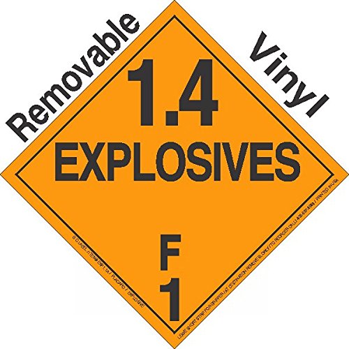 GC Labels-P14Fc-0348, Explosive Class 1.4F NA or UN0348 Removable Vinyl ...