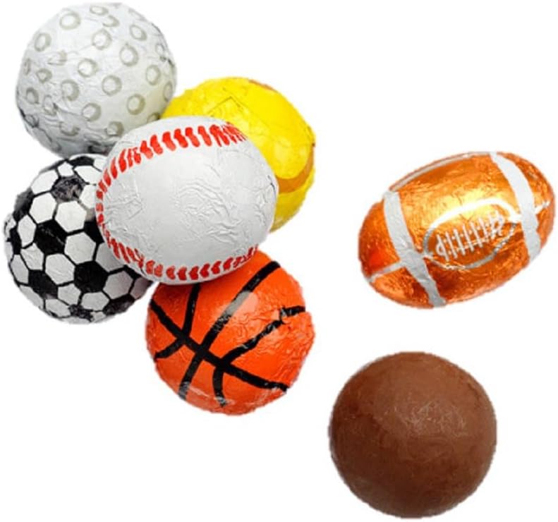 Amazon.com : Milk Chocolate Sports Balls - Baseballs, Basketballs, Golf ...