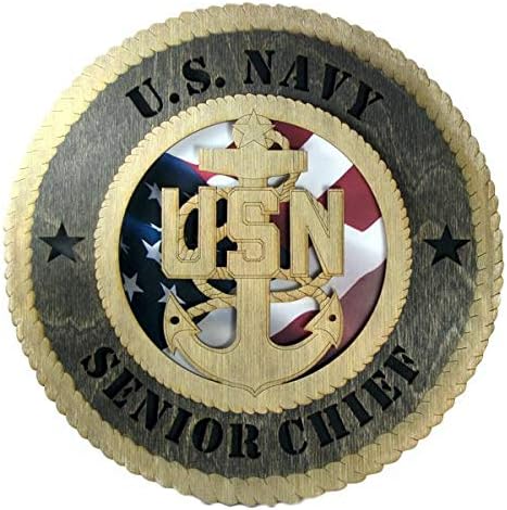 Amazon.com: Orange Kat Navy Senior Chief Plaque with American Flag ...