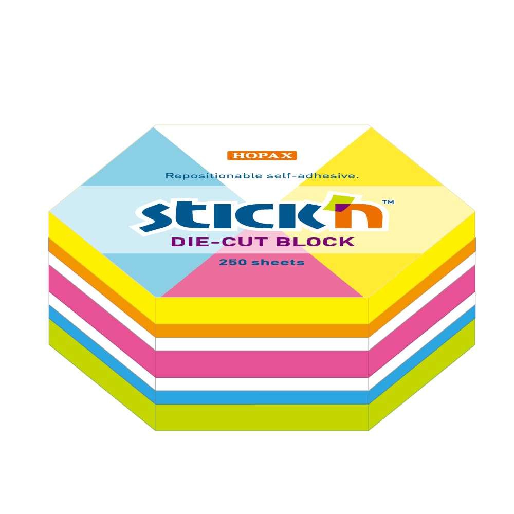 Hexagon Shaped Sticky Notes | 250 Sheets - Made of Paper - Assorted ...